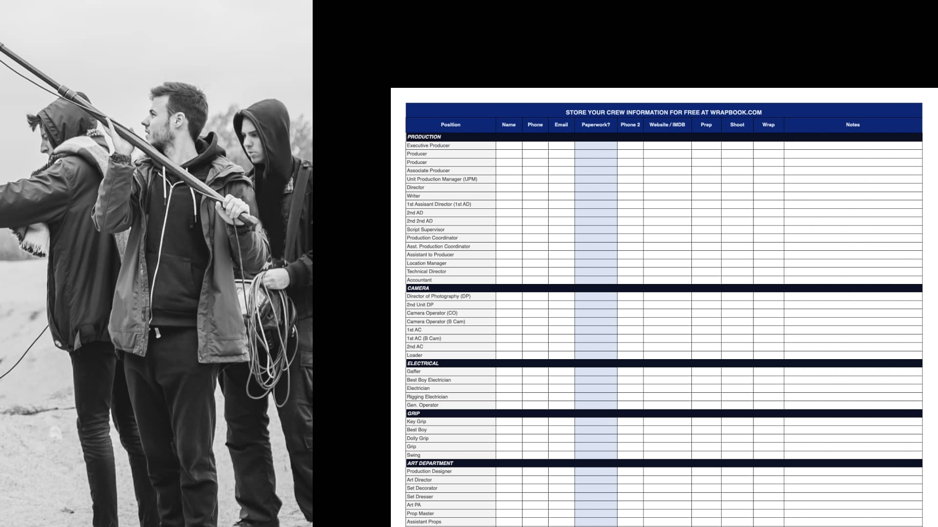 Download The Film Crew List Template Wrapbook Download The Film Crew List Template Wrapbook